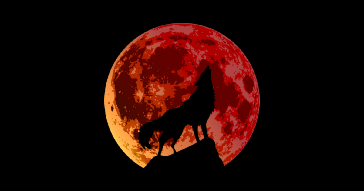 Halloween Blood Moon Wolf - Moon - Sticker | TeePublic