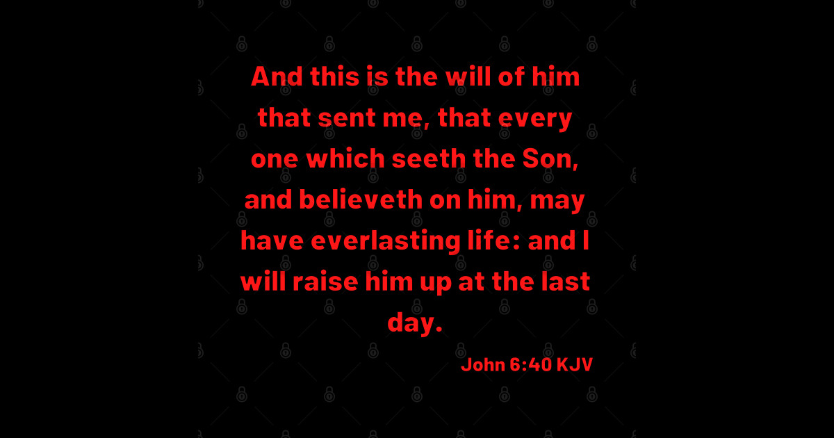 John 6:40 Bible Verse Scripture KJV - Bible Verse - Sticker | TeePublic