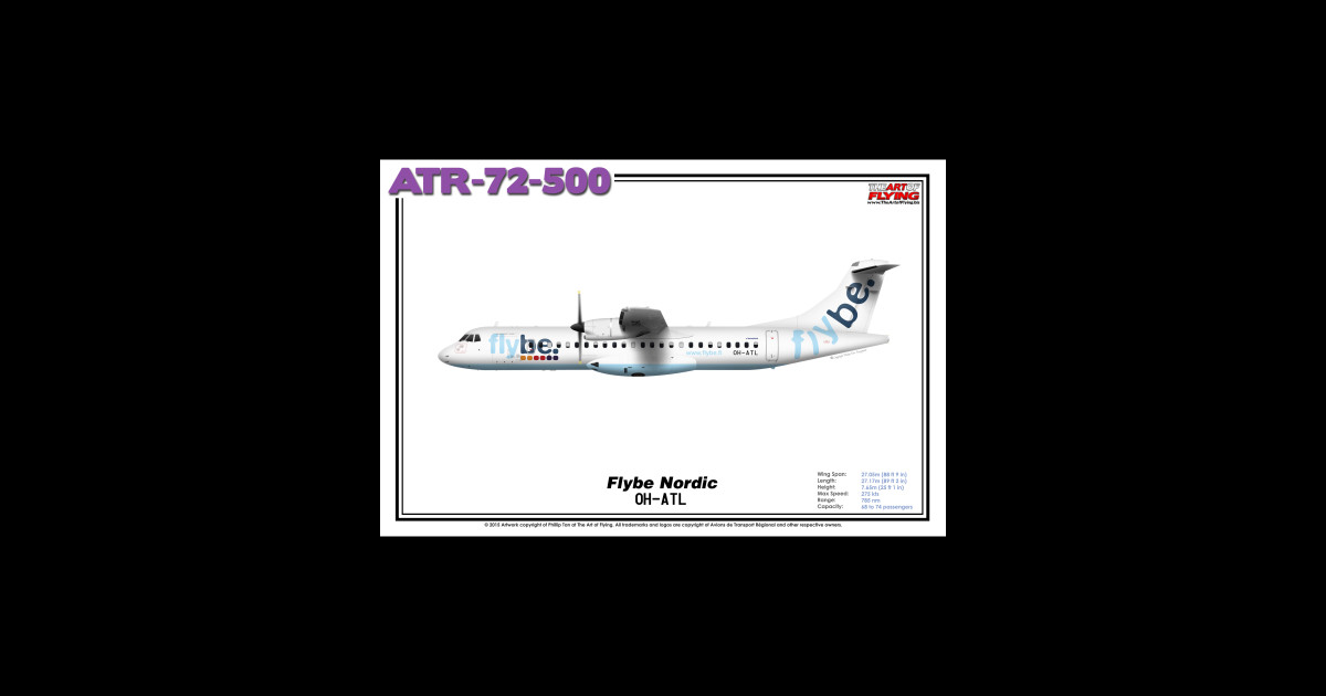 Avions de Transport Régional 72-500 - Flybe Nordic (Art Print) - Atr72 ...