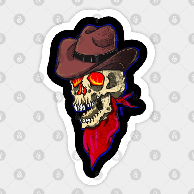 Cowboy skull - Cowboy Skull - Sticker | TeePublic