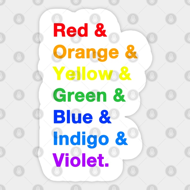 Rainbow Color Names - Rainbow Color Names - Sticker | TeePublic