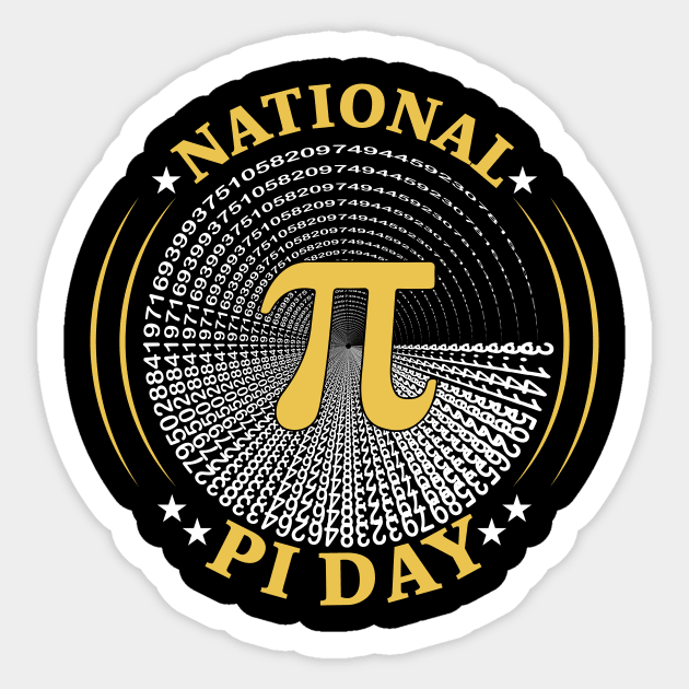 National Pi Day - Infinite Pi Symbol and Digits - Pi Day - Sticker ...
