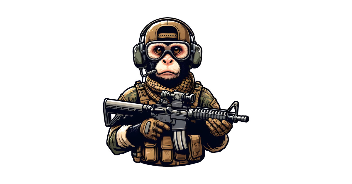 Tactical Monkey - Monkey - T-Shirt | TeePublic