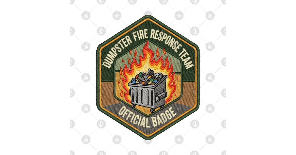 Dumpster Fire Response Team Official Badge - Funny Work Humor ...