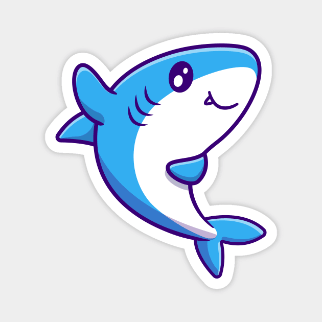 Cute Shark Waving Hand - Shark - Magnet | TeePublic