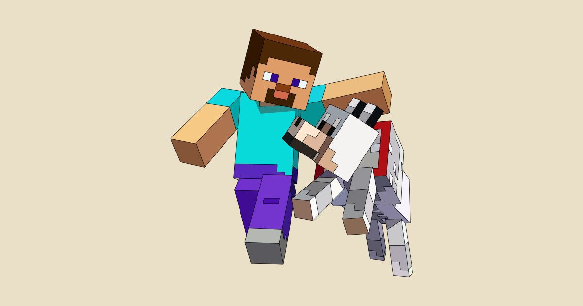Steve and Dog - Minecraft - Sticker | TeePublic
