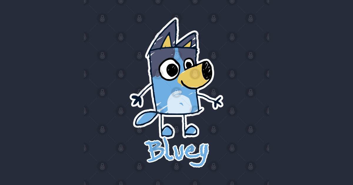 Blue ey Doodle - Bluey - T-Shirt | TeePublic