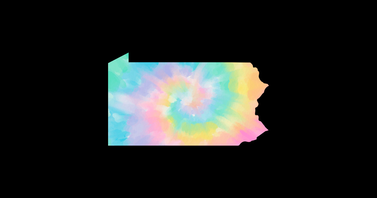 Pennsylvania State Map Tie Dye Artwork - Pennsylvania Map Tie Dye ...