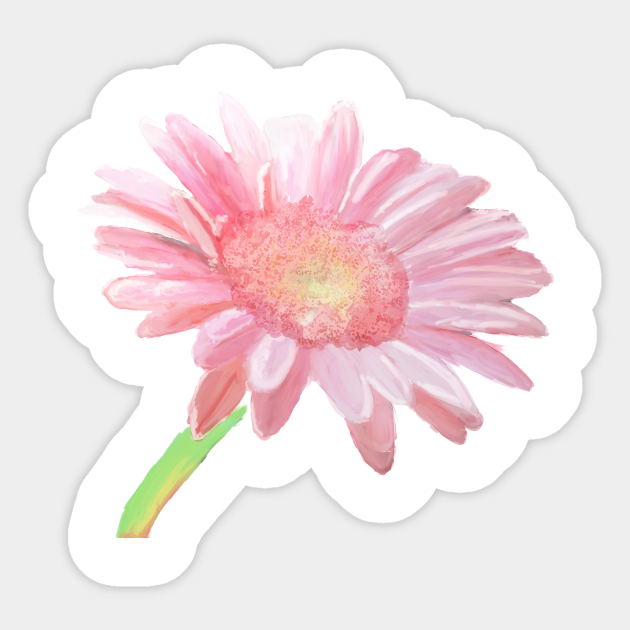 Pink Daisy - Flower - Sticker | TeePublic
