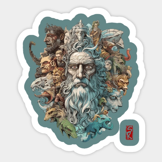 Gods pantheon - Gods - Sticker | TeePublic