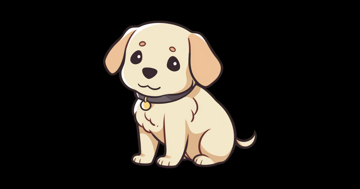 Labrador Retriever Anime Sitting - Dog - Sticker | TeePublic