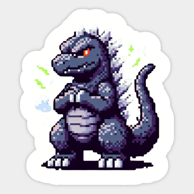 Pixel Godzilla Gojira Ichi - Godzilla - Sticker | TeePublic