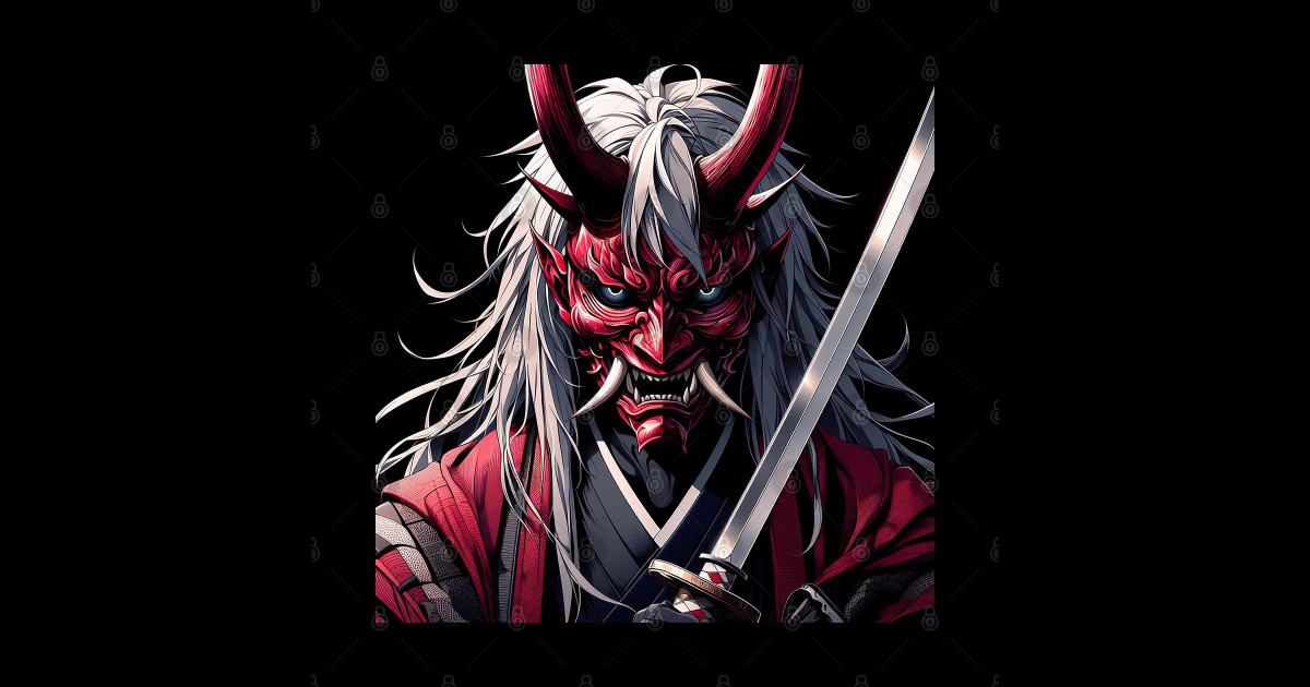 The Samurai with Japanese ancient ghost mask: 日本古代のお化けの面 - Ghost Mask ...