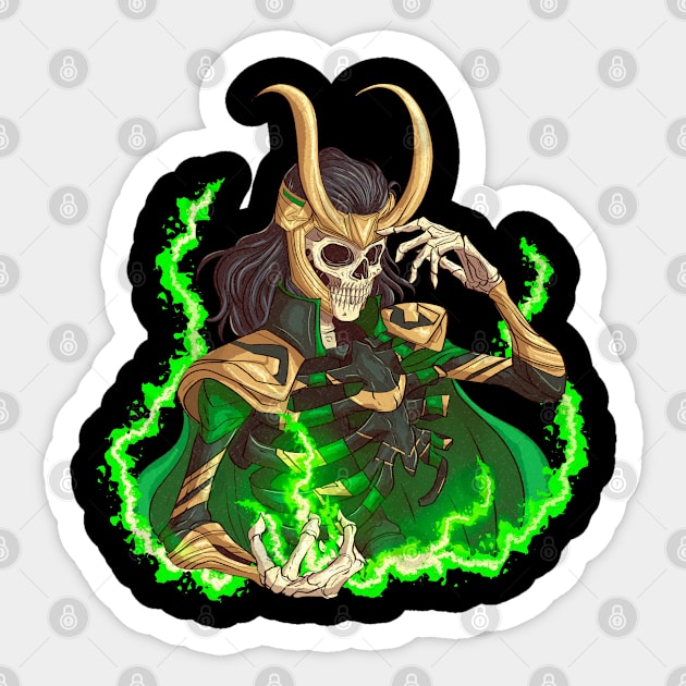 Skeleton Trickster God - Antihero - Sticker | TeePublic