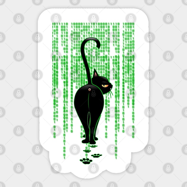 matrix cat - Cat - Sticker | TeePublic