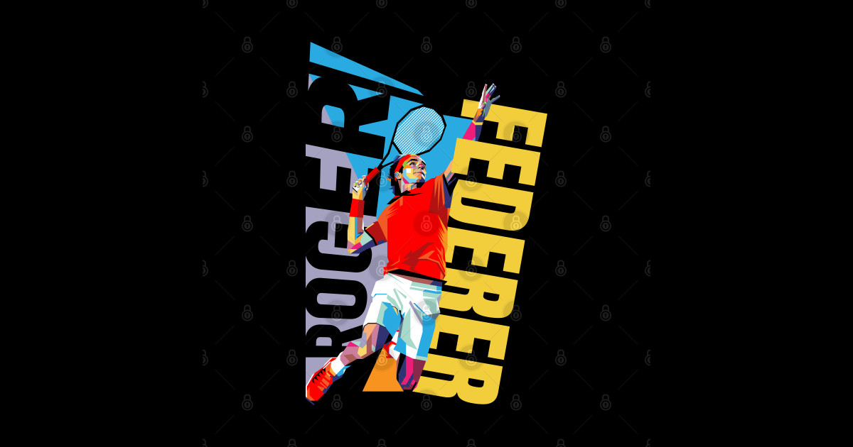 Roger Federer Pop Art - Roger Federer - Sticker | TeePublic