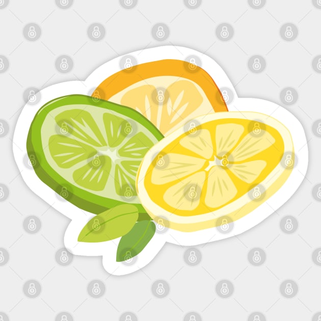 Fresh Summer Citrus pattern - Citrus - Sticker | TeePublic