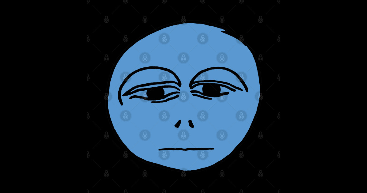 A blue, sad face. - Sad Face - Sticker | TeePublic
