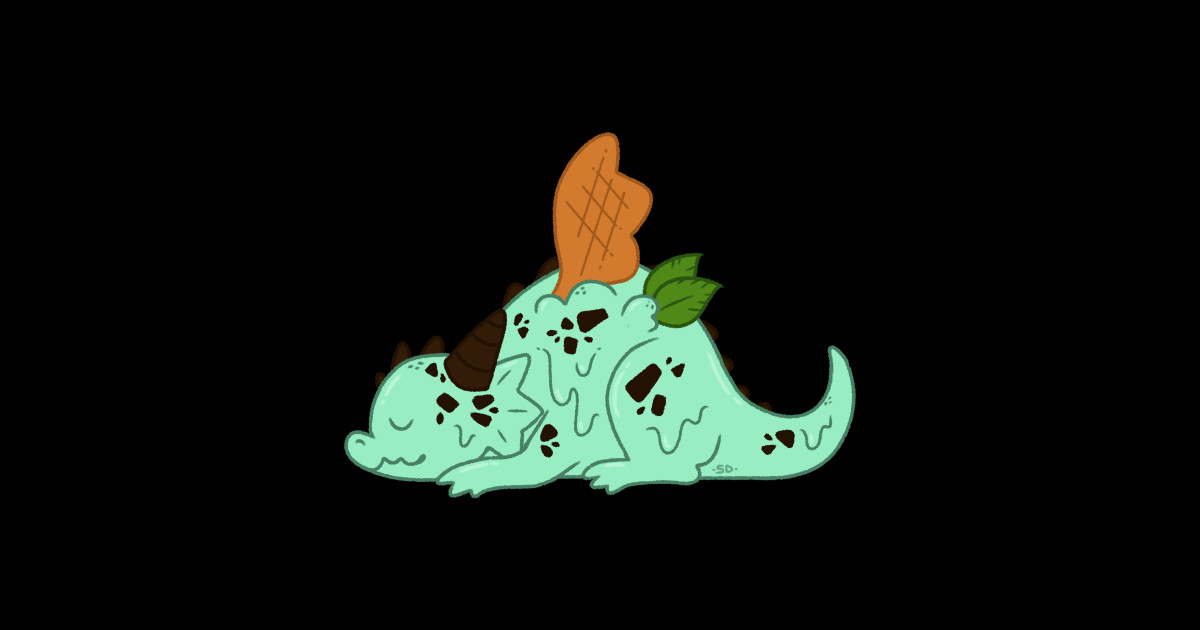 Mint choco chip dragon - Dragon - Sticker | TeePublic