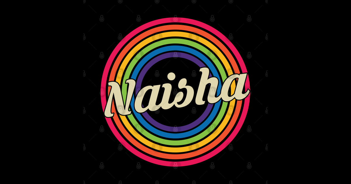 Naisha - Retro Rainbow Style - Naisha - Sticker | TeePublic