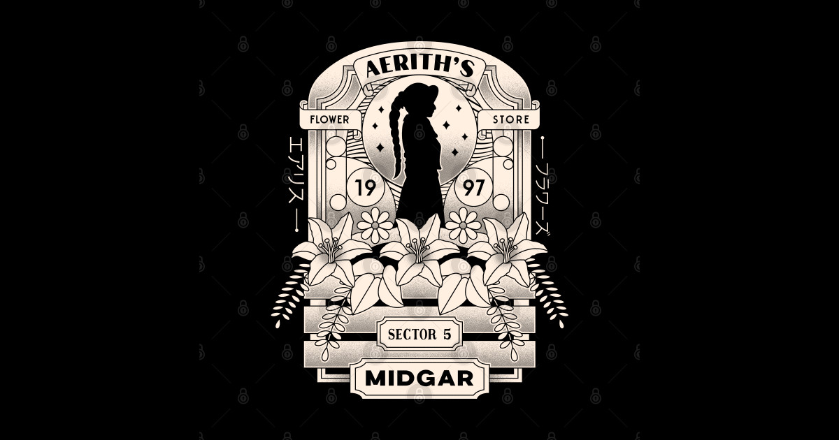 Aerith And Flowers - Final Fantasy 7 - Sticker | TeePublic