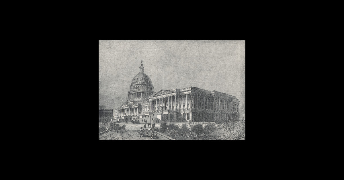 Washington Capitol building circa 1820's - Washington - Sticker | TeePublic