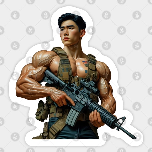 Pin-Up Guy - Tactical - Sticker | TeePublic