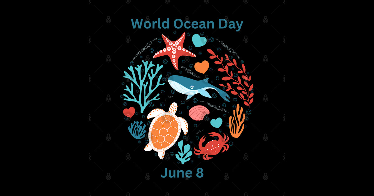 World Ocean Day June 8 - World Oceans Day - Sticker | TeePublic
