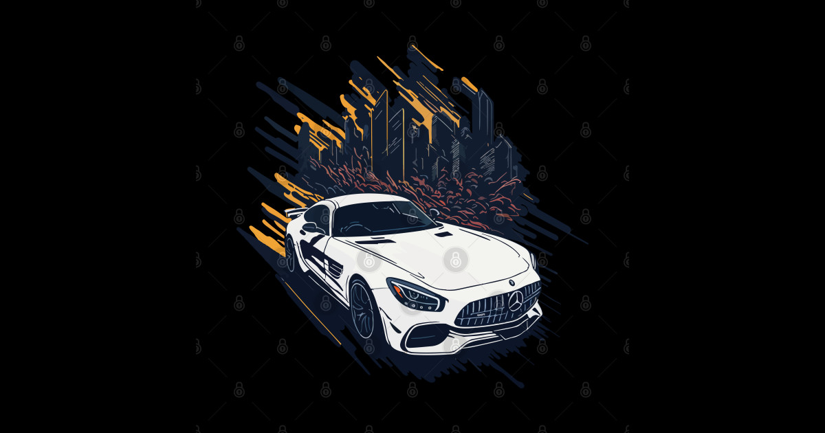 Mercedes AMG GT Vintage Car - Mercedes Amg - Posters and Art Prints ...