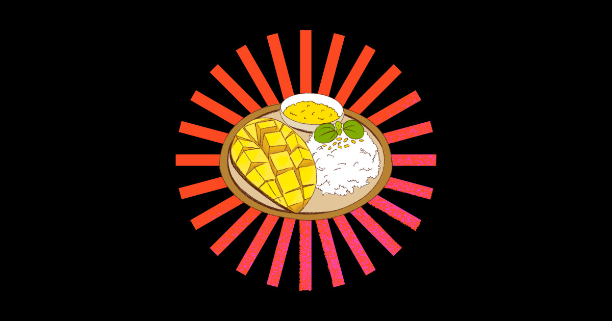 Mango sticky rice with sunshine - Mango Sticky Rice - Sticker | TeePublic