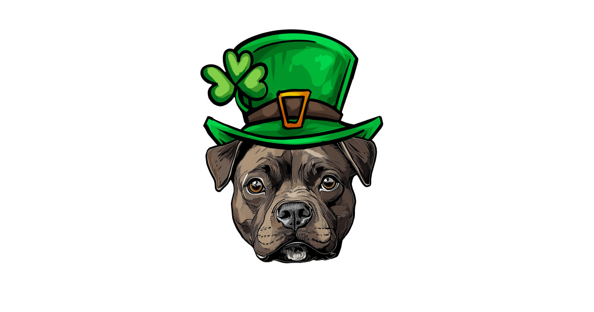Funny St Patricks Day Staffordshire Bull Terrier Dog Irish - St ...
