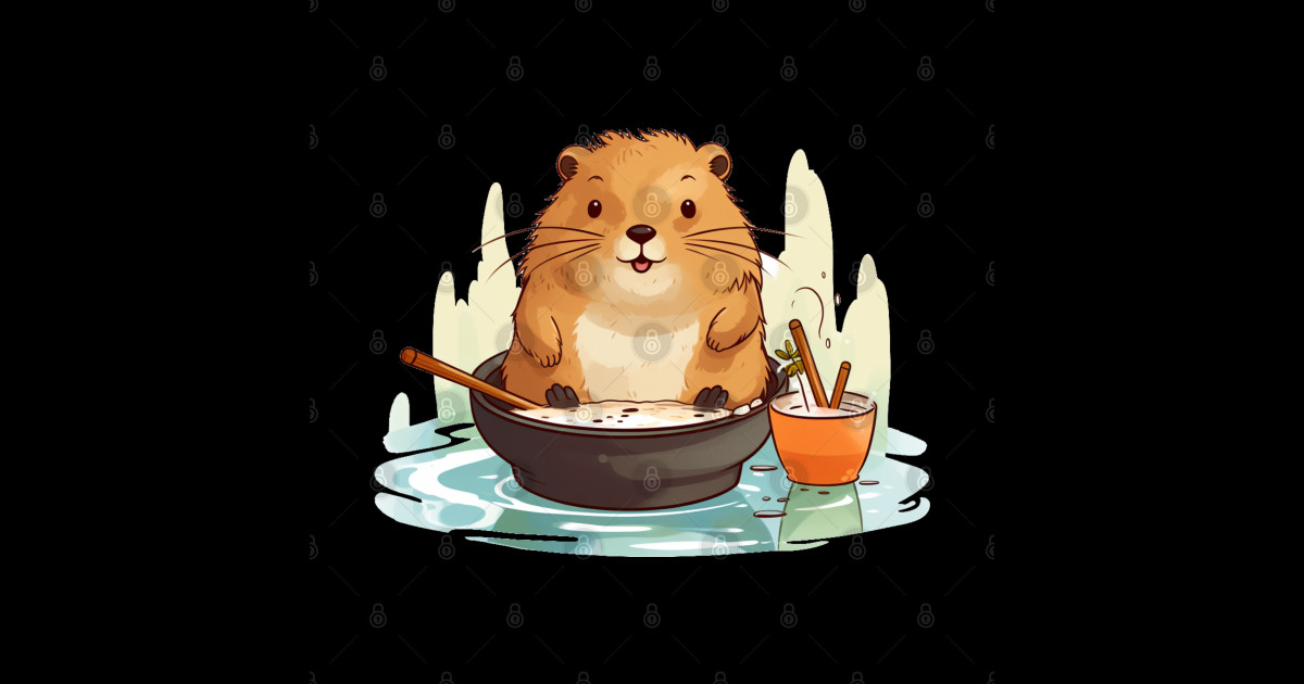 Cute Capybara In a pot full of soup - Cute Capybara - Posters and Art ...