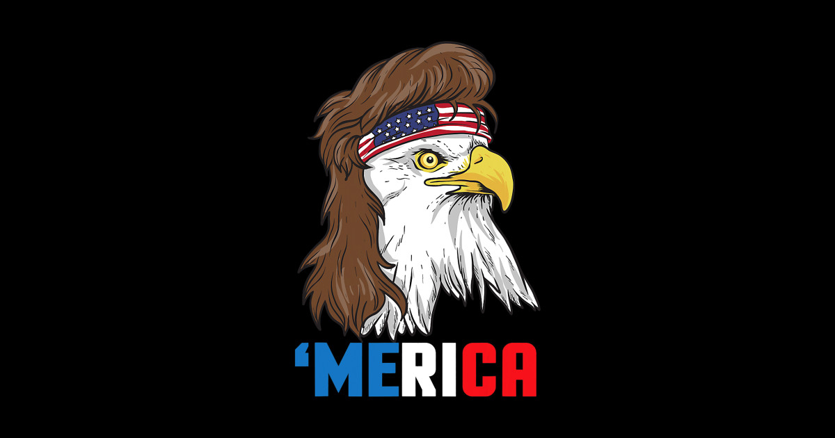Mens Merica Patriotic Mullet Eagle Pride American - Mens Merica ...