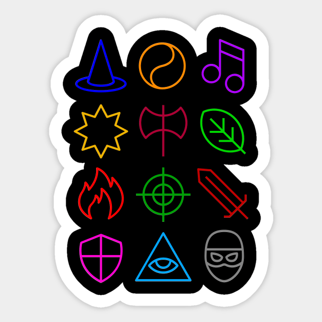 Class - Dungeons & Dragons Line Art Series - Dnd - Sticker | TeePublic