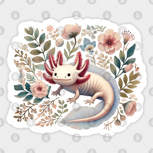 Axolotl Art #125 | Axolotl Lovers - Axolotl - Sticker | TeePublic