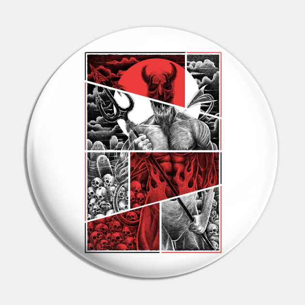 Satanic Abstract Devil - Satan - Pin | TeePublic