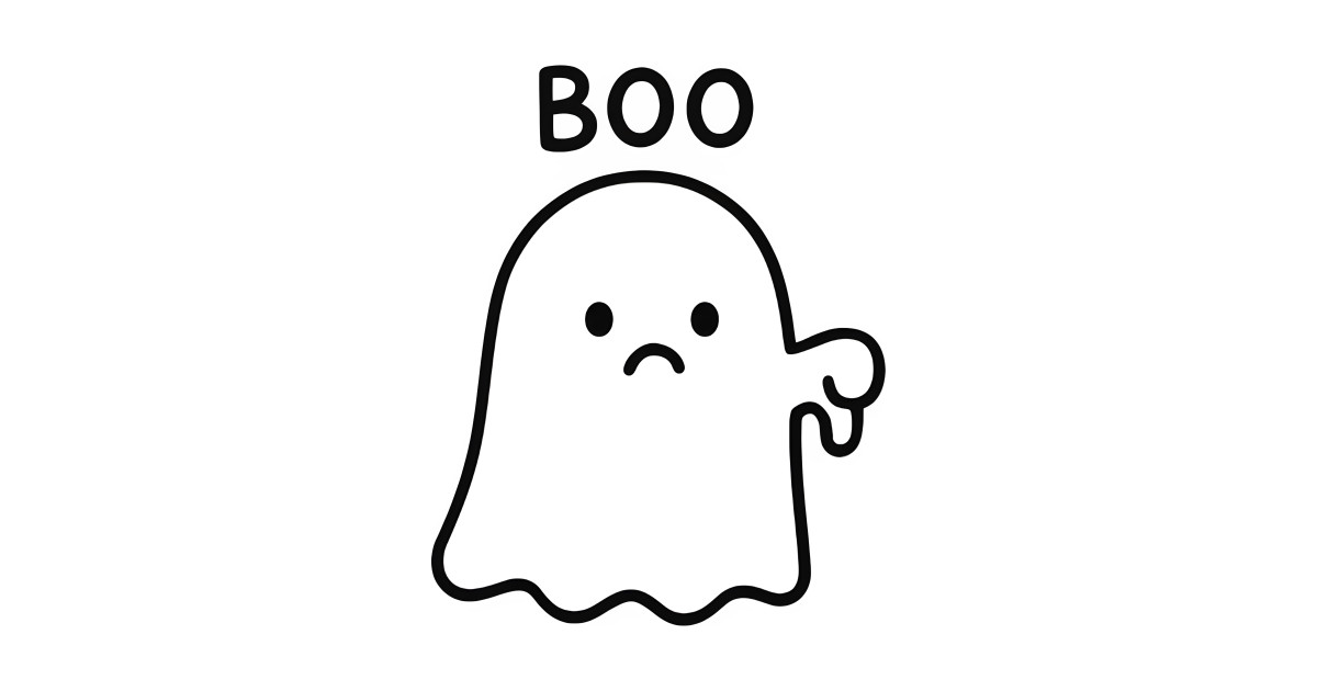 Funny Cute Ghost Boo Thumbs Down - Cute Ghost Boo - T-Shirt | TeePublic