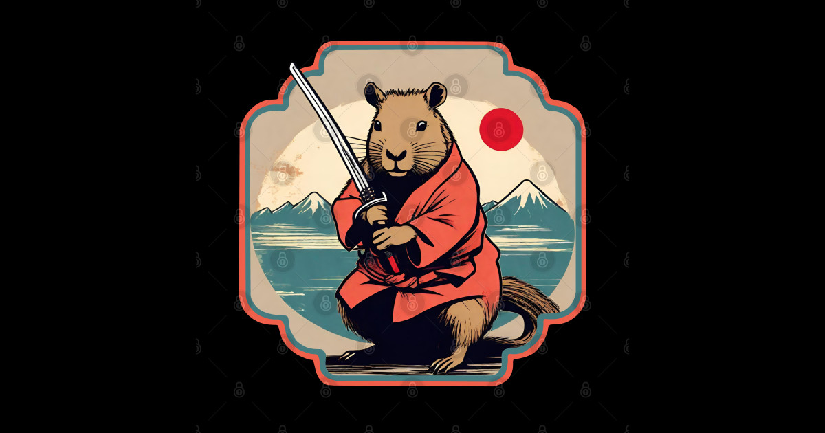 Capybara samurai - Capybara - Sticker | TeePublic