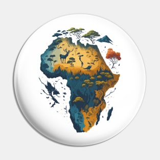 Africa African Continent Map Map Borders Atlas Pins and Buttons for ...