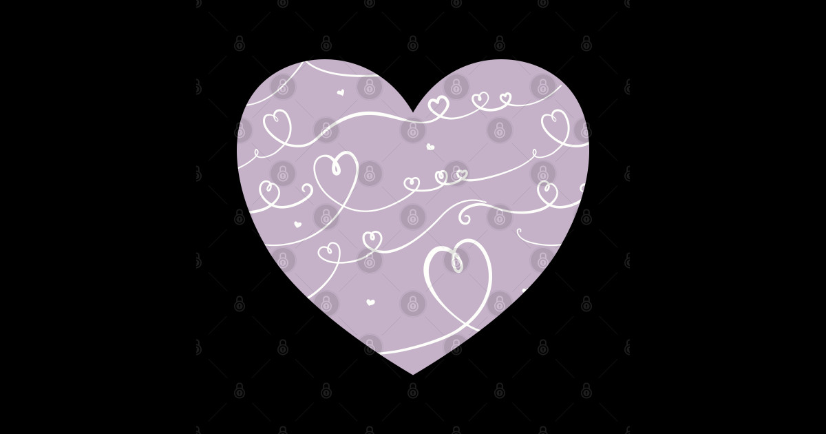 Big cute purple heart with doodle pattern. - Big Heart - Sticker ...