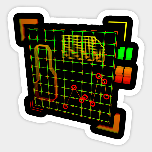 Primary Grid - Retro - Sticker | TeePublic