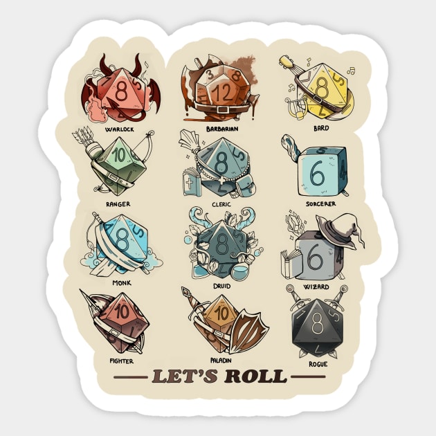 Dice Role Map - Dice - Sticker | TeePublic