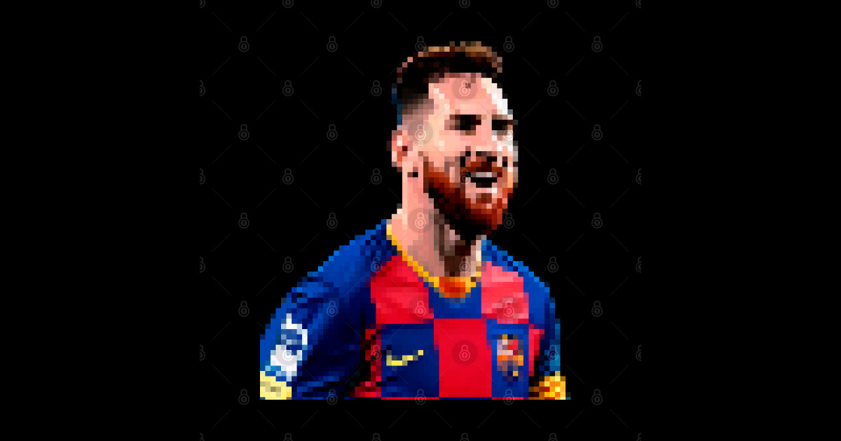 Messi pixel - Pixel Football Art - Sticker | TeePublic