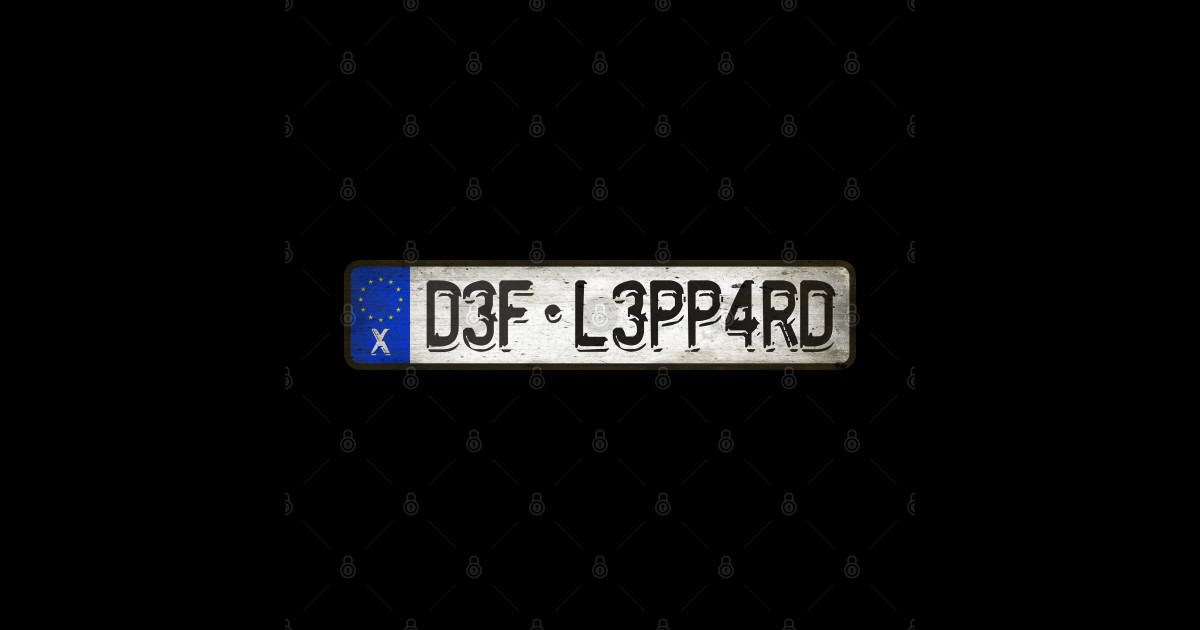 D3F - L3PP4RD Car license plates - Def Leppard - Sticker | TeePublic
