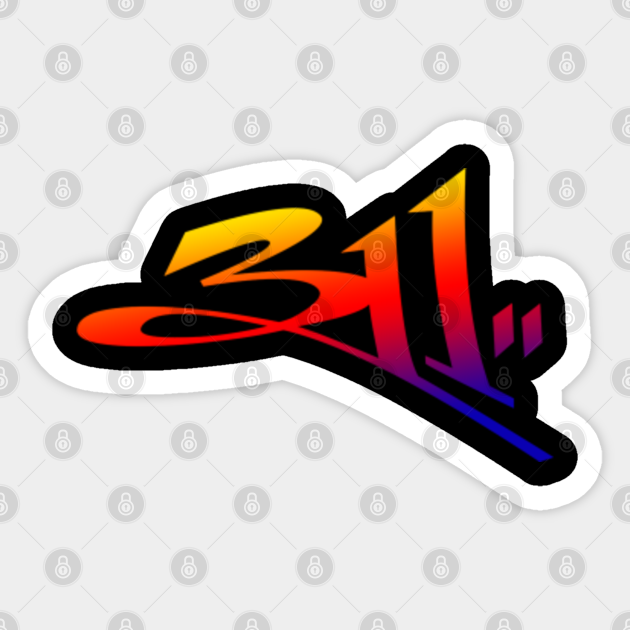 311 logo - 311 - Sticker | TeePublic