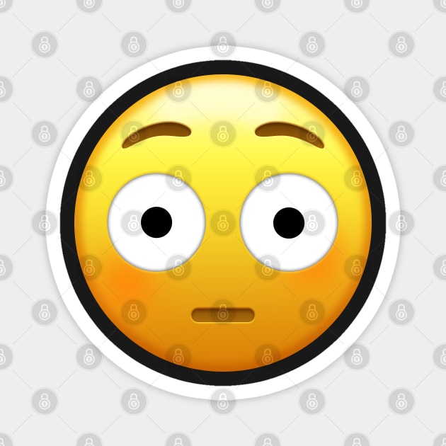 Flushed Face Emoji | Pop Art - Emoji - Magnet | TeePublic