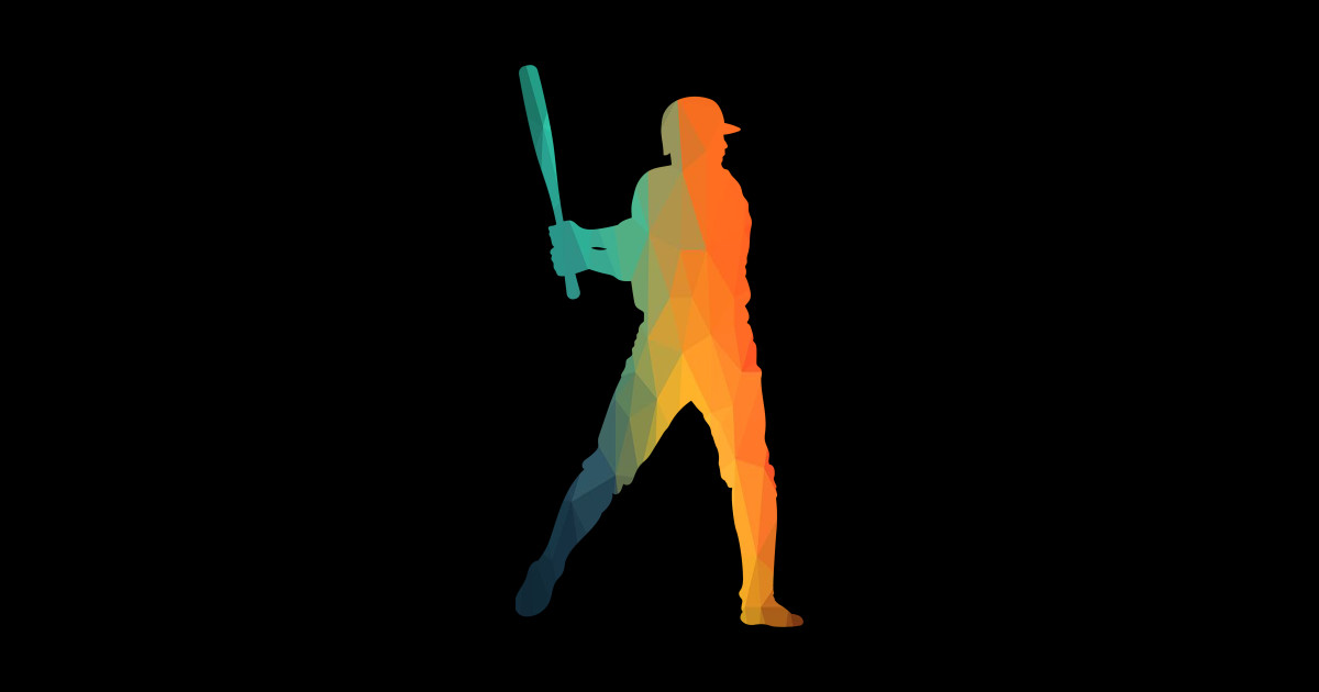 colorful Low Poly Geometric Softball Player Silhouette Gift - Softball ...