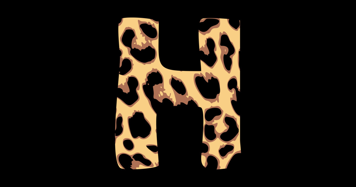 Letter H Initial Cheetah Monogram Sticker - Letter H - Sticker | TeePublic