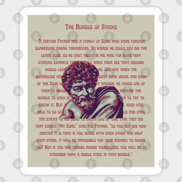 Aesop Portrait and Quote - Aesop - Sticker | TeePublic