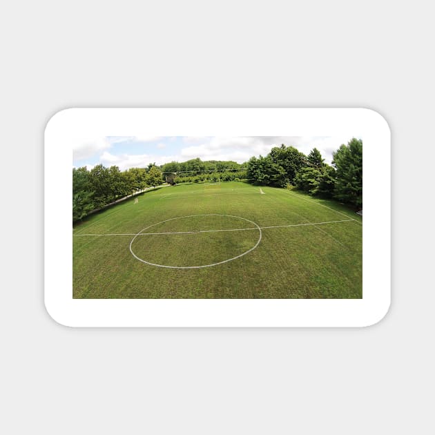 Arial Soccer Field Photo from Drone - Arial - Magnet | TeePublic